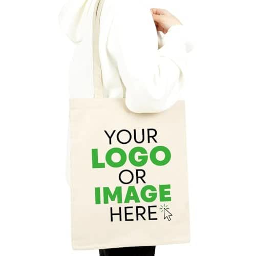 Amazon.com: Bulk Custom Canvas Tote Bags 14x16 in – Personalized Heavy ...