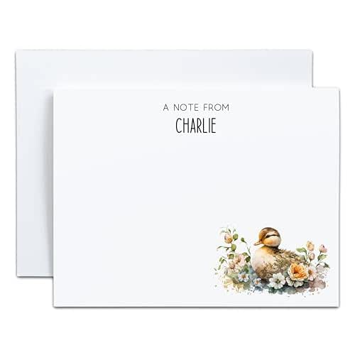 Amazon.com: Personalized Duck Stationery Set - Custom Duck Note Cards ...