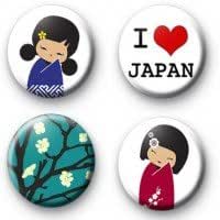 Amazon.com: Set of 4 - CUTE JAPANESE / ASIAN - Pinback Buttons 1.25 ...