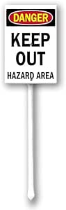 Amazon.com: Uptell 8x12 Inch Danger Keep Out Hazard Area Yard Signs ...