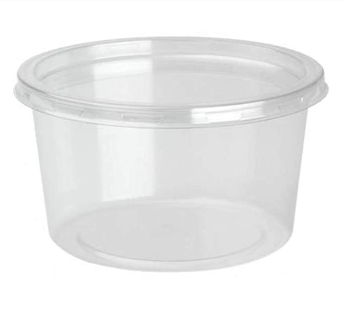 Buy Round Containers with lid for Food Storage 500ml transparent Pack ...