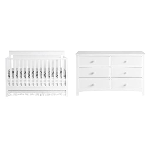 Amazon.com : Oxford Baby 2 PC Nursery Set Lazio 4-in-1 Convertible Baby ...