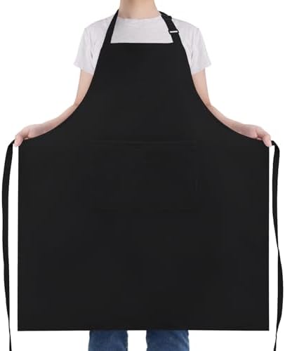 Amazon.com: NLUS Extra Large Aprons for Men, Adjustable Black Chef ...