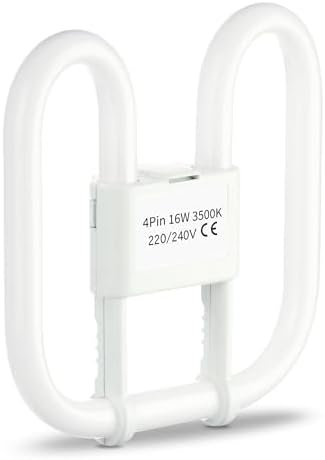 Quebec 16W 2D Square 4-Pin GR8 Cap Compact Fluorescent Lamp, Warm White ...
