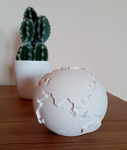 Amazon.com: MATYJO Plaster paper weight world, earth paper weight, home ...