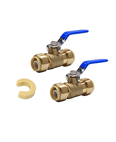 (Pack of 2) EFIELD 3/4 Inch Push-Fit Full Port Ball Valve with a ...
