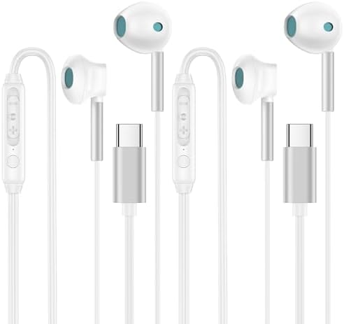 Usb C Headphones 2-Pack Wired Earbuds With Microphone - 3.5mm Earphones ...