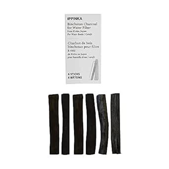 IPPINKA Kishu Binchotan Charcoal Slim Personal Sticks, 6 Sticks of ...