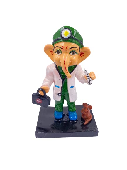 Buy Lord Ganesha Cute Doctor Avatar Showpiece with Mushakraj ...