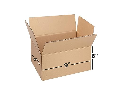 SecureShip 9 x 6 x 6 Corrugated Cardboard 3 Ply Box For Packing, Moving ...