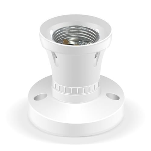 Caldarax E27 Ceiling Rose Lamp Holder, Straight Socket, White E27 Lamp ...