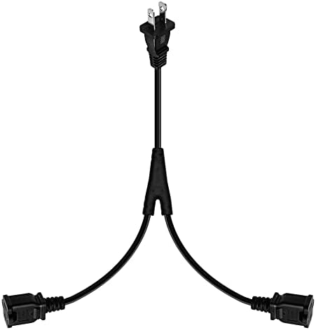 Amazon.com: VSEER NEMA 1-15P to Dual 1-15R Y Splitter Cord, 2 Prong ...