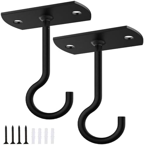 Amazon.com: NACETURE Ceiling Hooks for Hanging Plants 2 Pack - Square ...