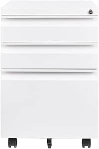 Amazon.com: Panana 3 Drawers Filing Cabinets, Mobile File Metal Cabinet ...