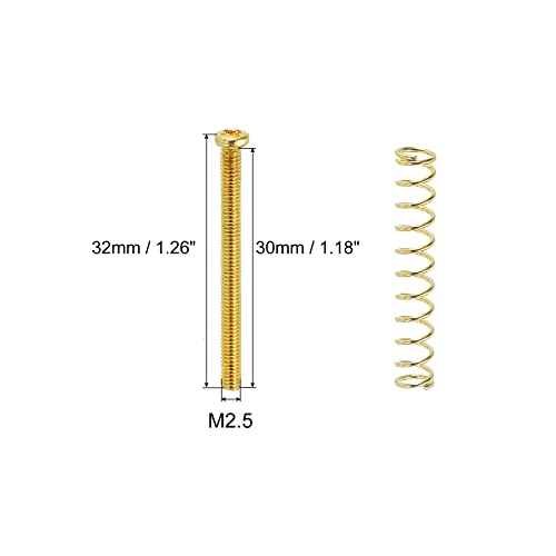 PATIKIL Guitar Pickguard Mounting Screws with Spring M2.5x32mm Thread ...
