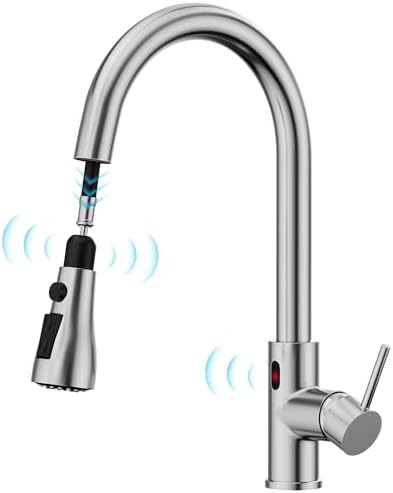 GIMILI Touchless Kitchen Faucet Dual Motion Sensor Smart High Arc ...