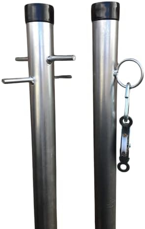 Washing Line Post - 2 x 2.4 Meter 1x Cross Peg Galvanised Pole (One ...