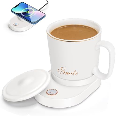 Amazon.com: Wireless Charging Coffee Mug Warmer with Cup Set, 15W Fast ...