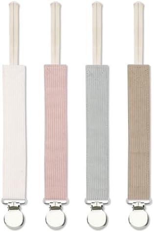 Amazon.com : Pacifier Clip for Baby Boy and Girl, Linen Soft Fabric ...
