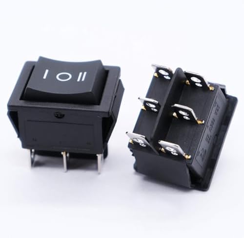 QBM Momentary Rocker Switch, 3-Way DPDT, 6 Pin, 250V 6A, 125V 10A ...