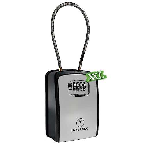 Snapklik.com : Iron Lock XXL Key Lock Box Portable And Wall Mounted