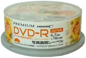 Amazon.co.jp: (まとめ)PREMIUM HIDISC DVD-R 4.7GB 20枚スピンドル データ用 1-16倍速対応 白ワイドプリンタブル【写真画質 ...