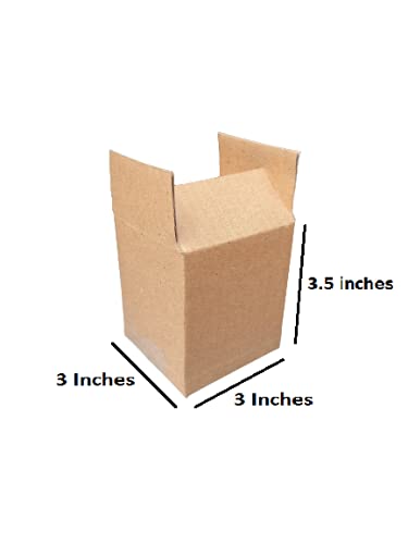 Zaar Corrugated Packaging Box 3 ply Brown, 3x3x3.5 inches Small ...