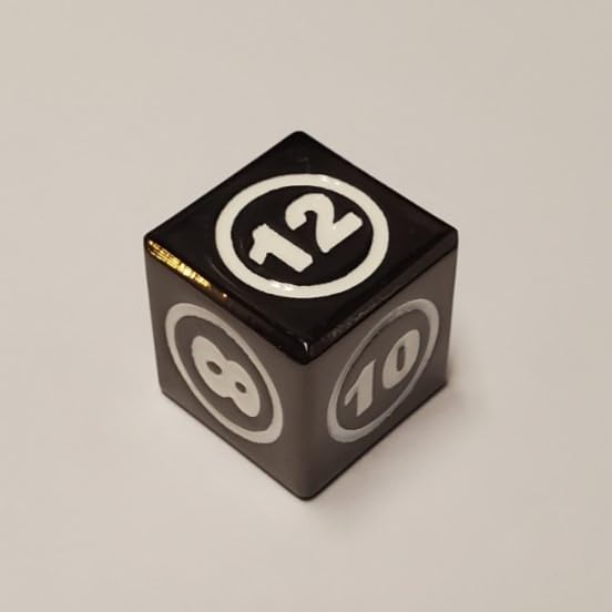 1x Command Zone Metal Dice, Black Color for Commander EDH Tiny Leaders ...