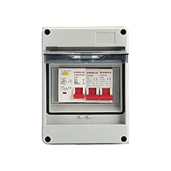 Napacoh Consumer Unit, 2 Way Fuse Box Waterproof Garage Unit Fuse Box ...