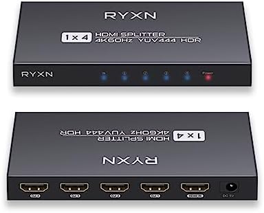 Amazon.com: HBAVLINK HDMI Splitter 1 in 2 Out 60Hz - HDCP Bypass 2.3, HDR, Dolby/DTS 5.1/7.1 ...