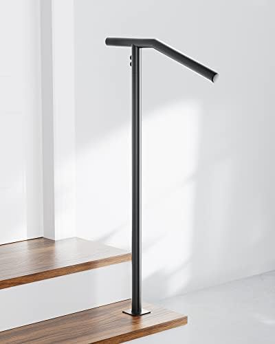 Sturdy Single Post Free Standing Handrail - Elegant Wrought Iron ...