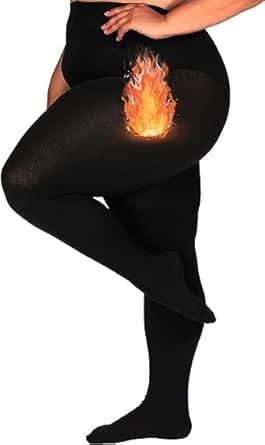 Buy ELEG & STILANCE Fleece Lined Skinny Fit Tights Women Translucent ...