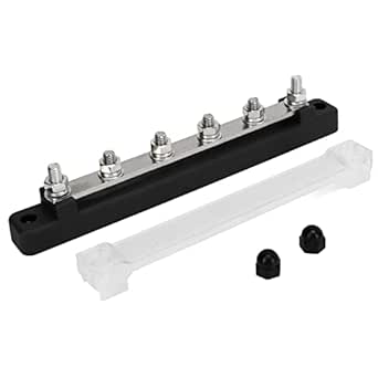 Amazon.com: 6 Terminal Bus Bar M6 Screw Power Distribution Block DC 12V ...