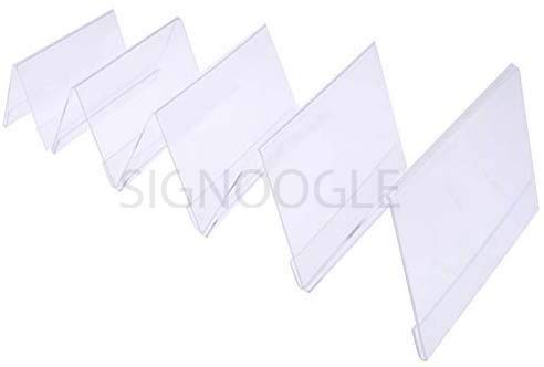 SIGNOOGLE Acrylic V Shaped 2 Sided Table Desktop Sign Display Stand ...