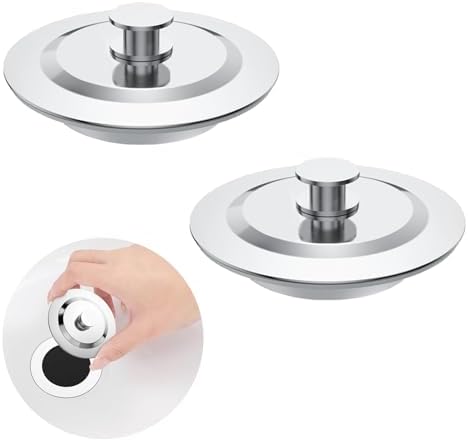 Funnaura 2PCS Universal Bath Plug Replacement, Stainless Steel Bathroom ...