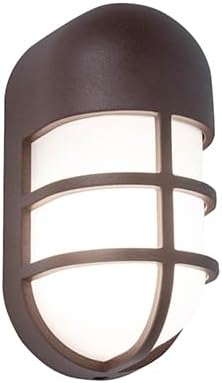 Greenbrook Outdoor Bulkhead Wall Light, Aluminium Rustic Brown, LED ...