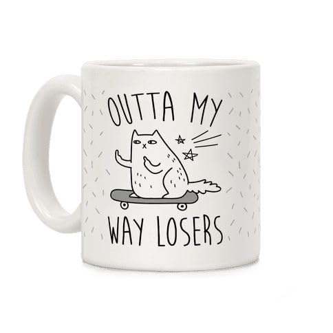 Buy CRAFT MANIACS CAT Outta My Way LOOSERS Printed White 330 ML ...