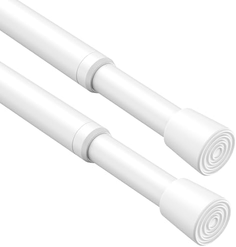 Amazon.com: Zipglo 2pcs Spring Loaded Curtain Rods 26-39 Inches，White ...