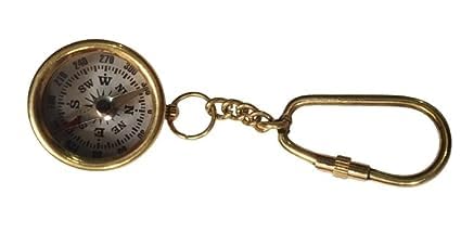 Nautical Brass Key Chain Compass Direction Directional Tool Pocket ...