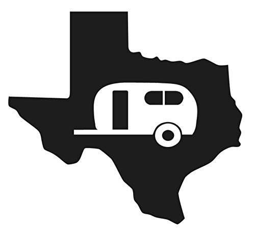 Texas State Camper Sticker - {Black} 5" Decal - TX Home RV Camping ...