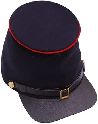 Amazon.com: Civil War Forage Artillery Full Leather Peak Bummer Kepi ...