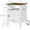 Amazon.com: Lomojo Night Stand with Charging Station, Bedside Table 17. ...
