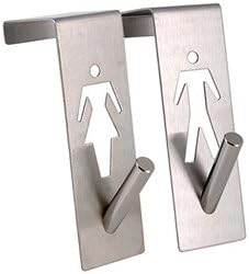 Amazon.com: Restroom Sign Stainless Steel Door Hook : Industrial ...