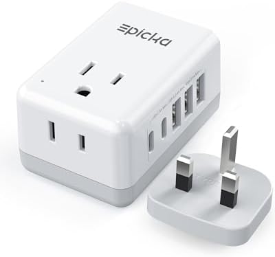 Amazon.com: US to UK Plug Adapter, TESSAN Type G Travel Converter with ...
