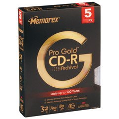 Memorex 80 min./700MB 52x Pro Gold Archival CDR (5 Pack) : Amazon.in ...