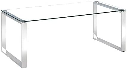 Charles Jacobs Clear Glass Coffee Table with Mirrored Finish Chrome ...