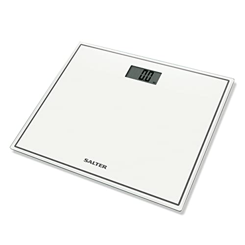 Salter 9207 WH3R Compact Glass Electronic Bathroom Scale, Easy-to-Read ...