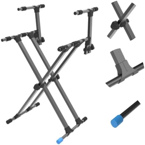 Chetty TT13 Double X Keyboard Stand - Sturdy 2-Tier Design, 11 ...