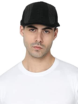Buy FabSeasons Golf Flat Caps & Hats, Cotton Free Size For Mens Black ...