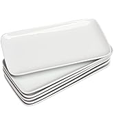 WishDeco Ceramic Serving Platters Set of 3, White Rectangular Plates ...